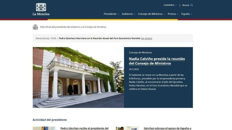 Lavado de cara de Moncloa: estrena un rediseño de la web con nuevo logo