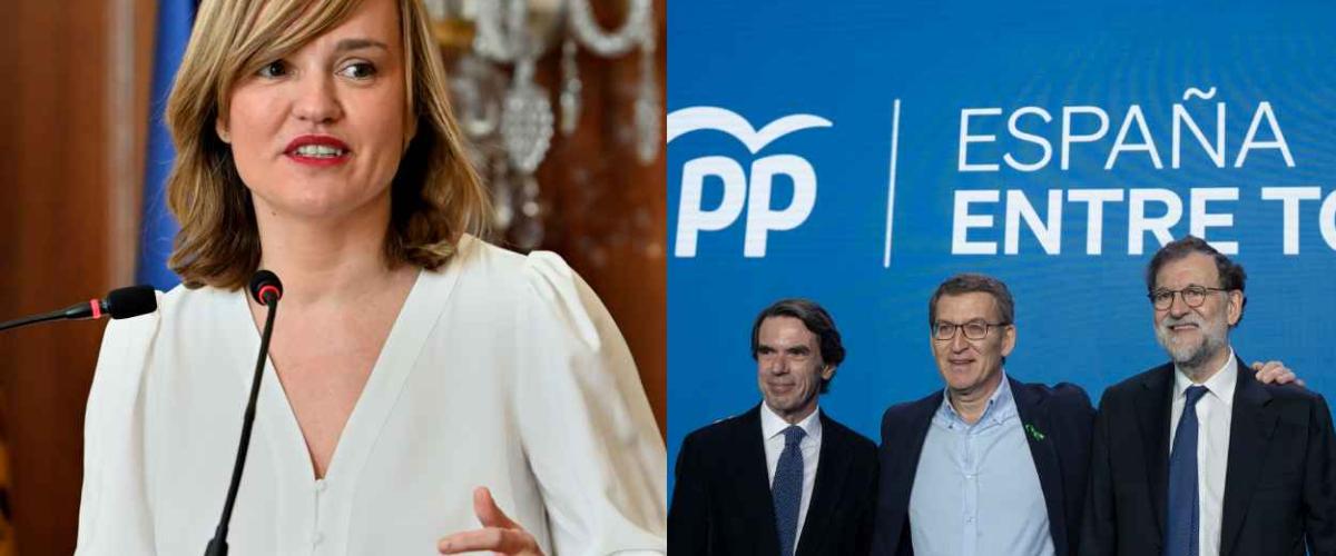 Pilar Alegría define la foto de Feijóo con Aznar y Rajoy