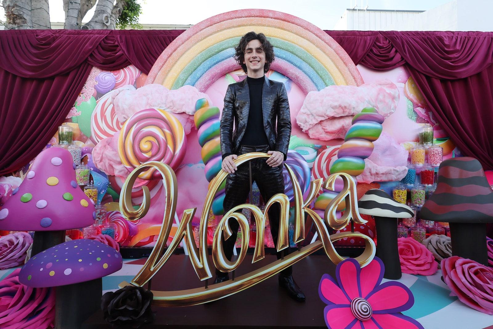 Timothée Chalamet se disfraza de una barra de chocolate en el estreno ...