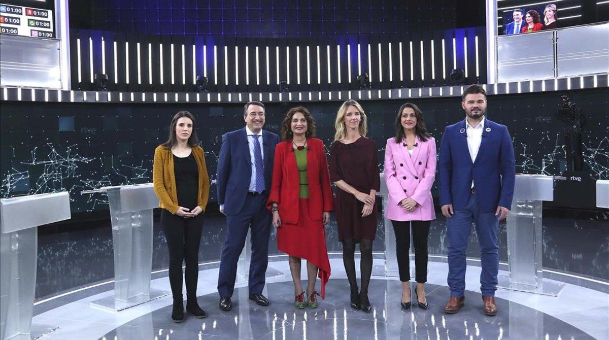 El debate a seis de TVE lidera pero lejos de la audiencia de Masterchef